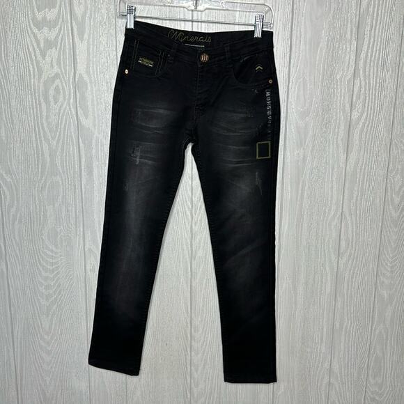 Minerals | Bottoms | Minerals Skinny Jeans With Embroidery And Writing ...